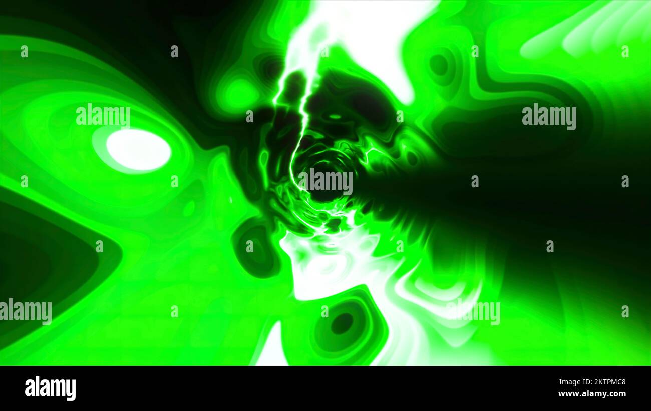 Tunnel with neon plasma. Motion. Bright neon spots flicker in tunnel ...