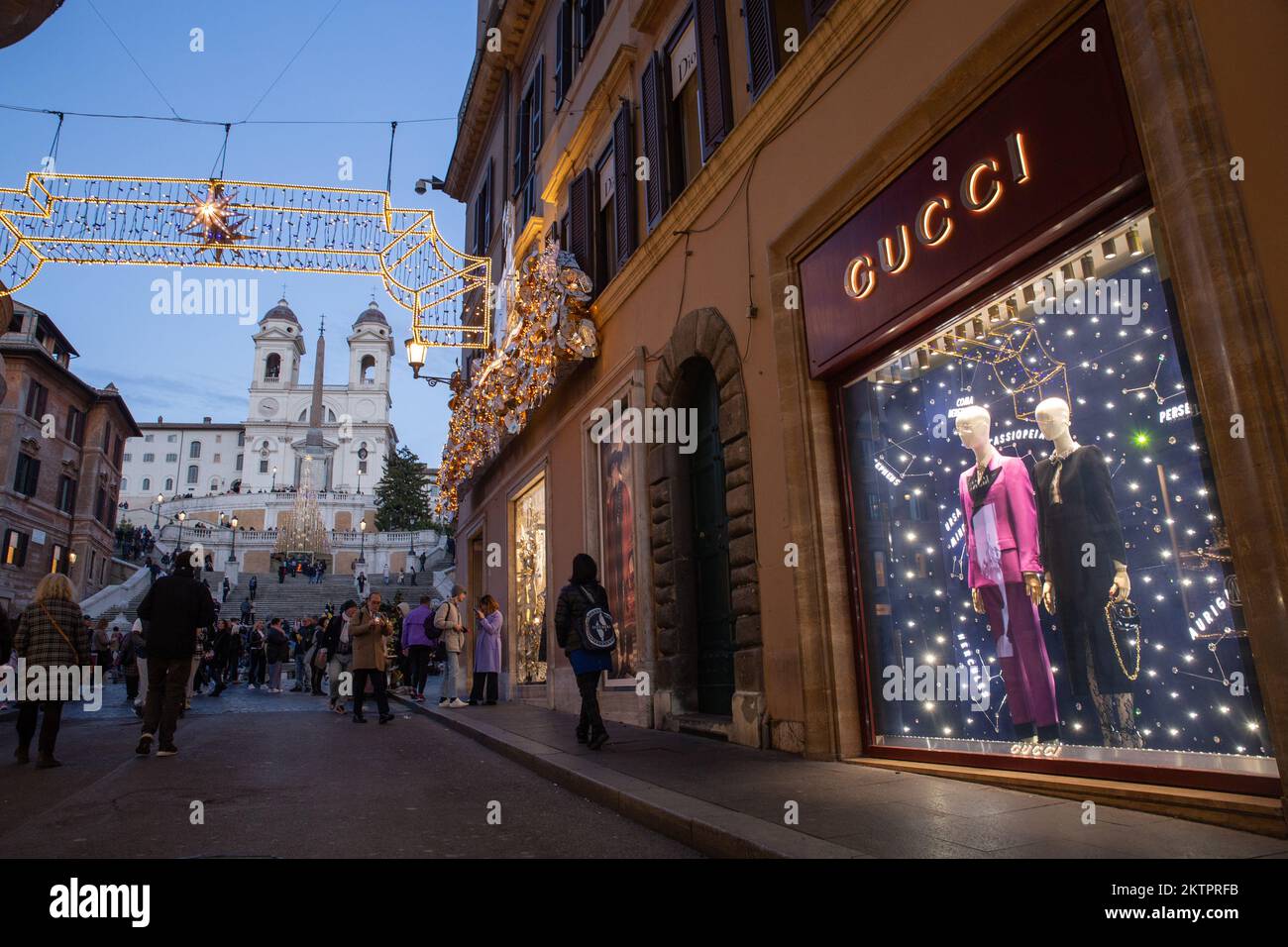 Rome, Italy. 29th Nov, 2022. View of Christmas lights along Via ...