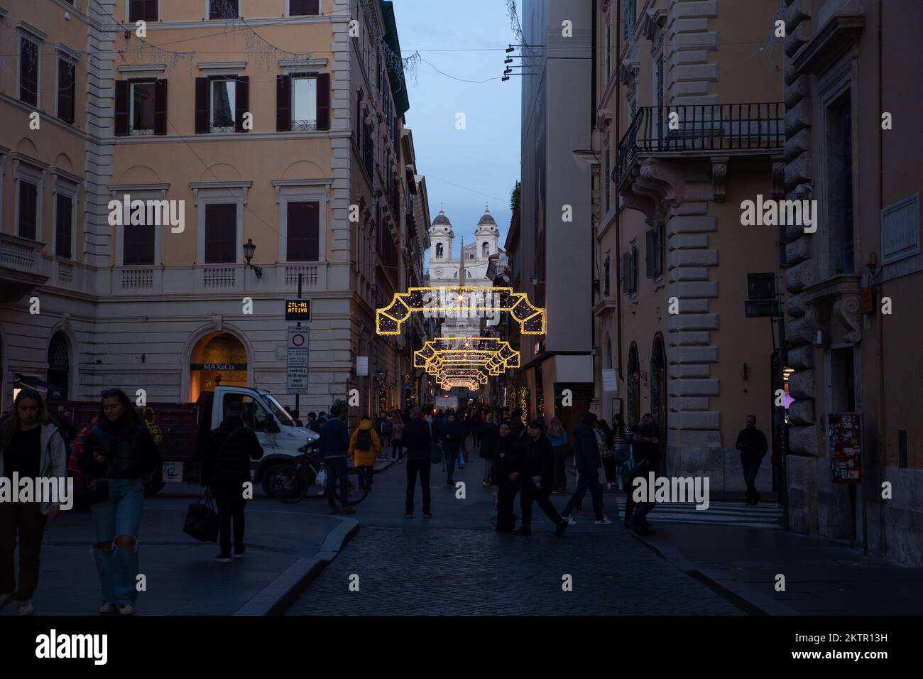 Rome, Italy. 29th Nov, 2022. View of Christmas lights along Via ...