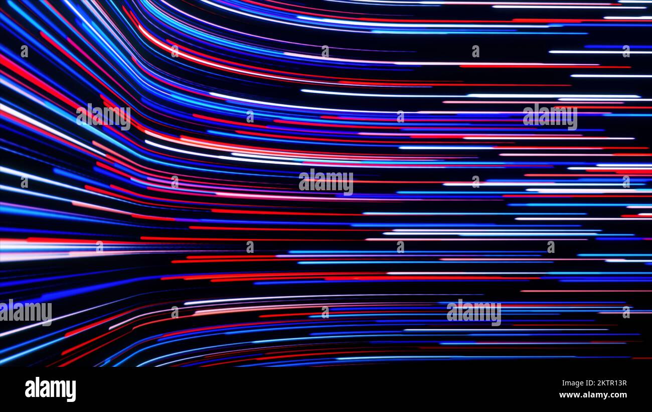 Lines move in futuristic flow with bend. Motion. Colorful stream of ...
