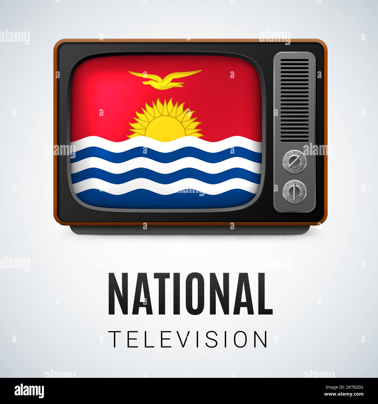 Vintage TV and Flag of Kiribati as Symbol National Television. Tele ...