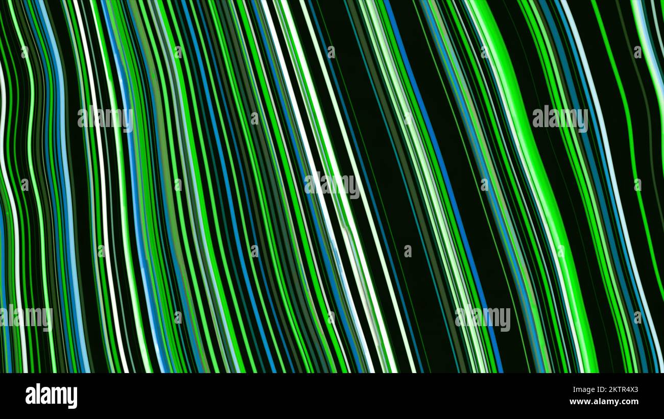 Animation with moving stream of colorful wavy lines. Motion. Lines move ...