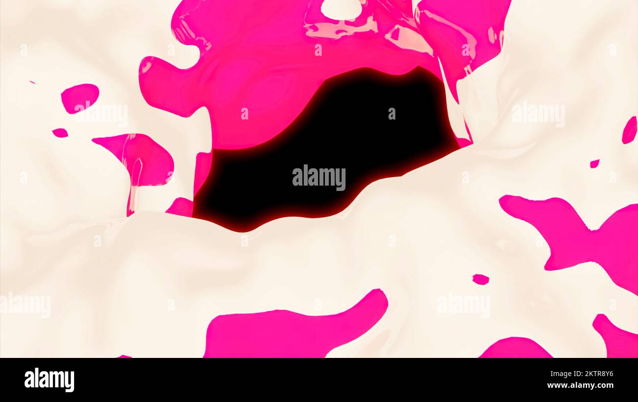 Green and pink blob. Design.Bright pieces of paint in animation ...