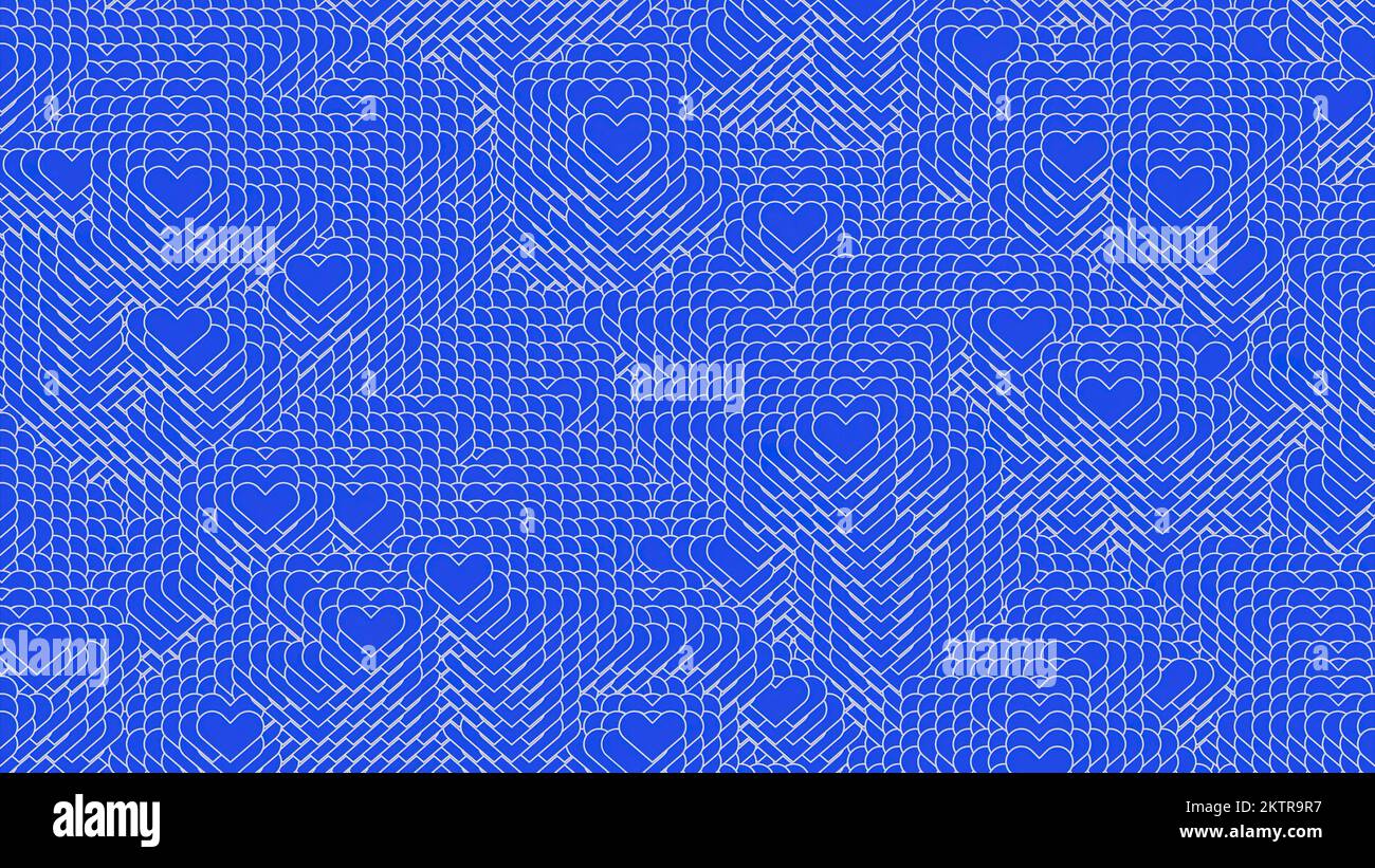 Background of many repeating hearts. Design. Computer glitch with ...