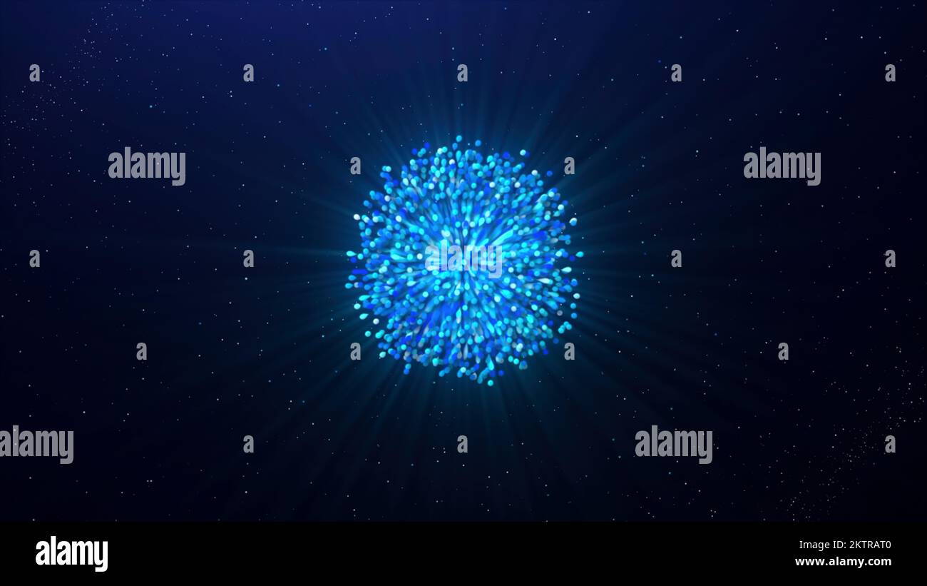 Glowing bundle of explosive energy. Motion. Discovery of explosive flow ...