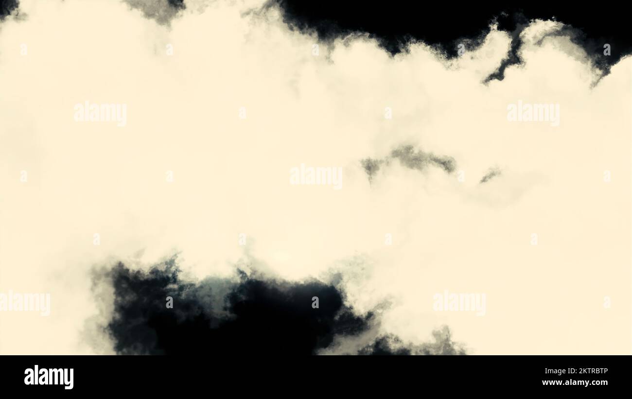 Animation of clouds on black background. Motion. Movement through white ...