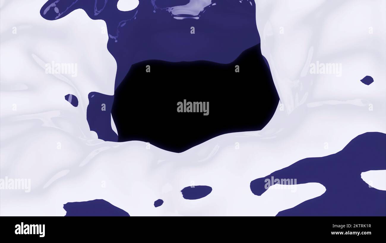 Blue and white blob. Design.A huge heavy mass in animation that spreads ...