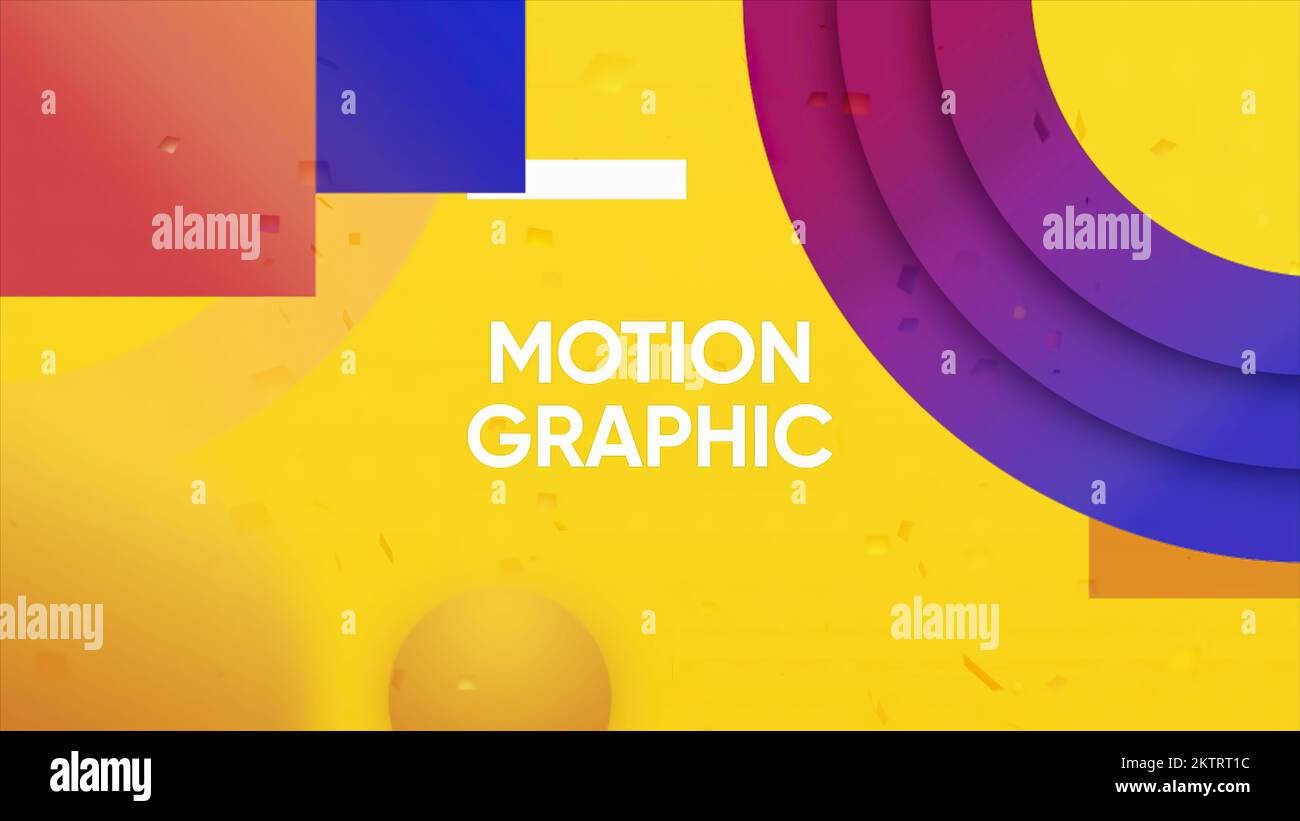 Colorful shapes on background for insertion. Motion. Stylish animation with moving figures on ...