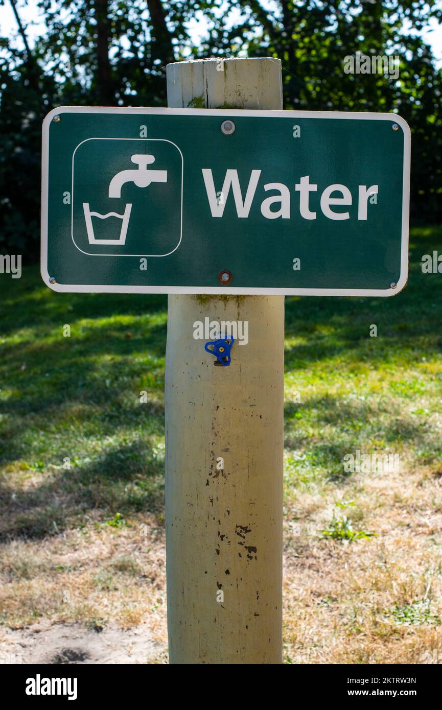 Water sign in Deas Island Regional Park in Delta, British Columbia ...