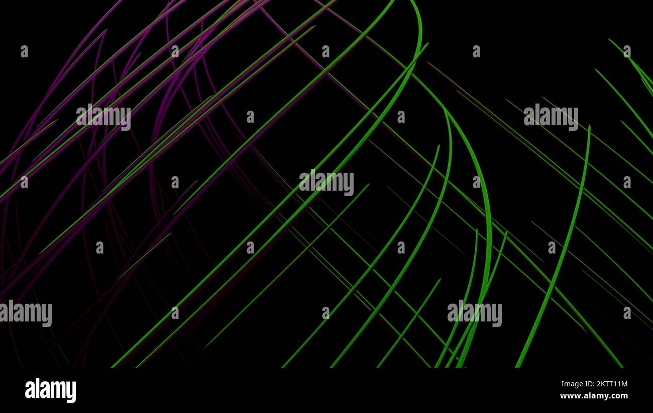 Bright multicolored thin rays . Design. The black background and the ...