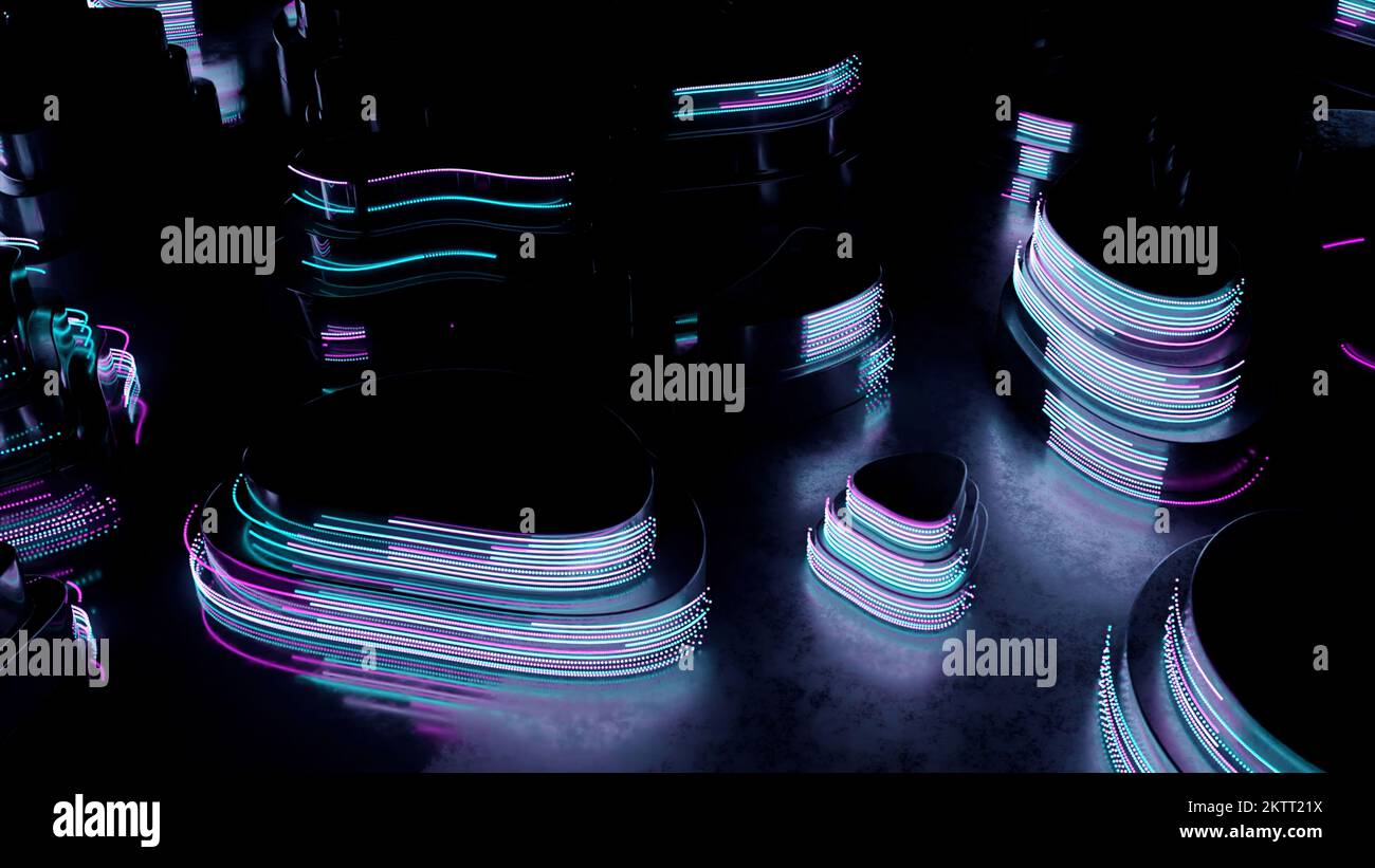 Loop vj neon lines running hi-res stock photography and images - Alamy