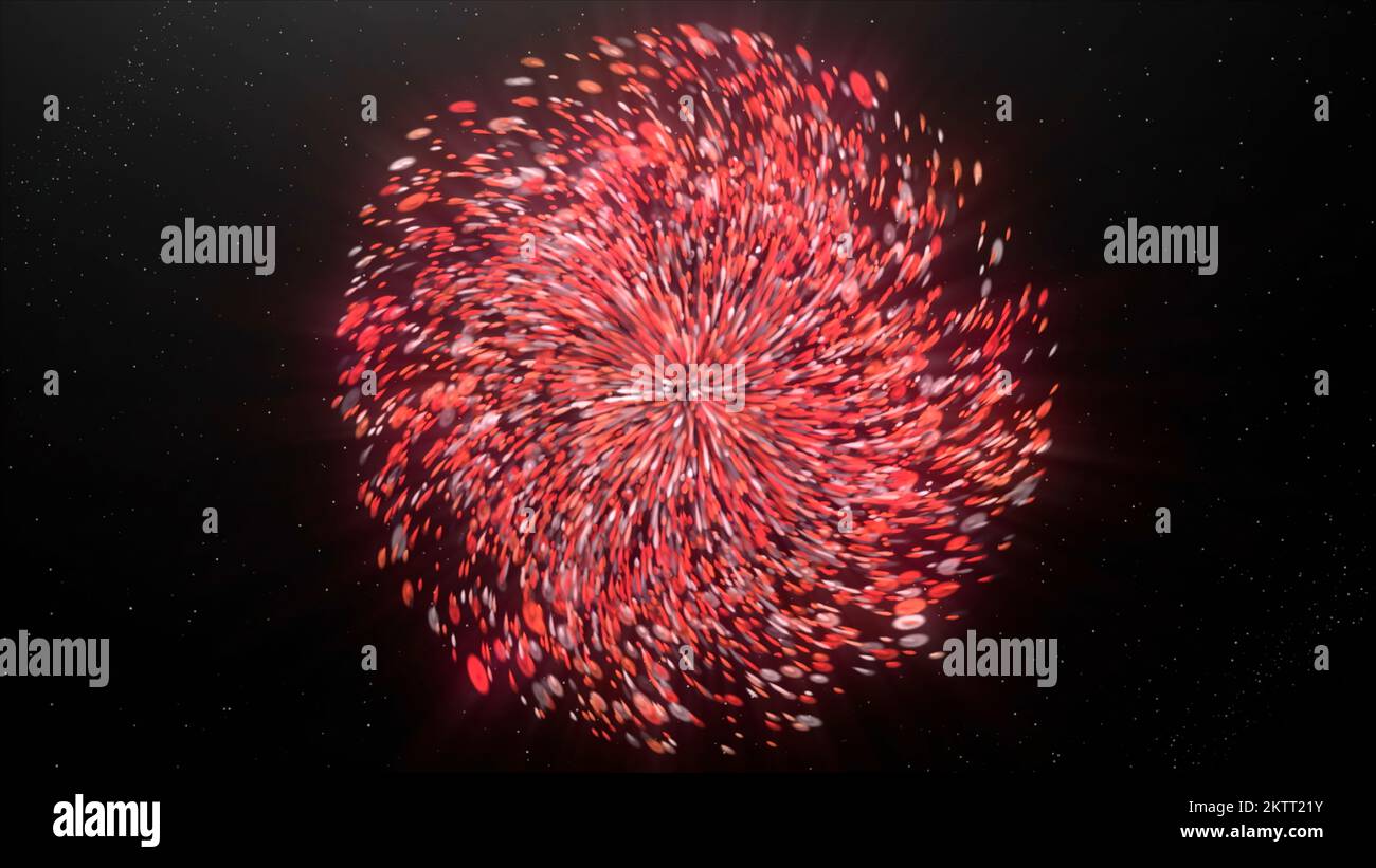 Abstract multicolored lines spread to the wide circle from one point ...