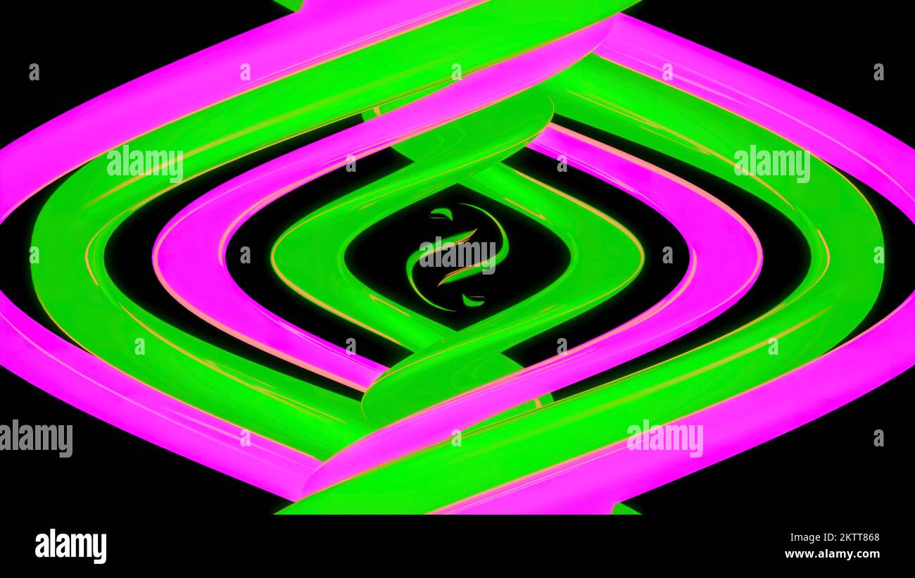 Abstract green pink spherical objects with ripples around. Design ...