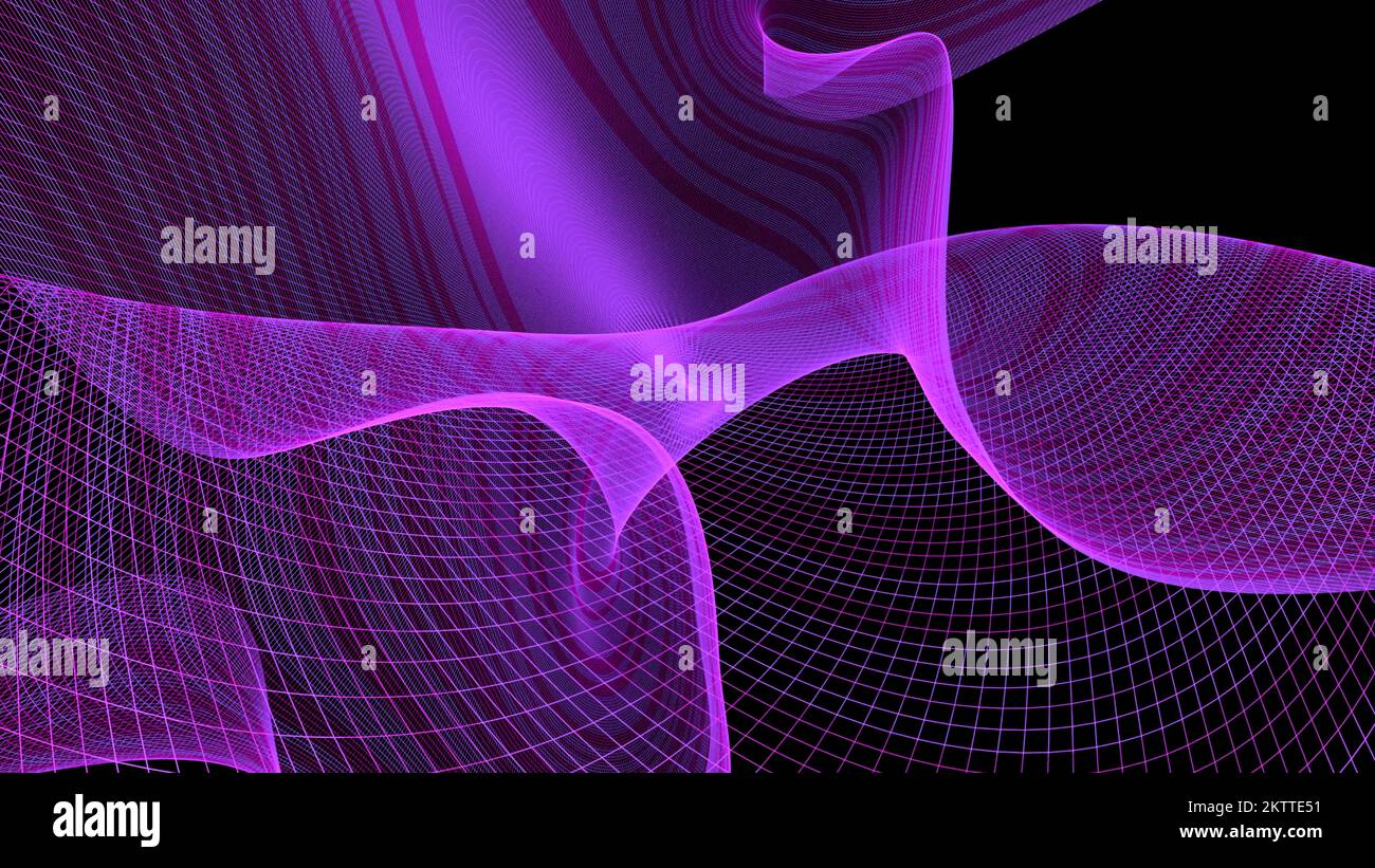 Black background. Motion.Bright purple patterns in 3d animation ...