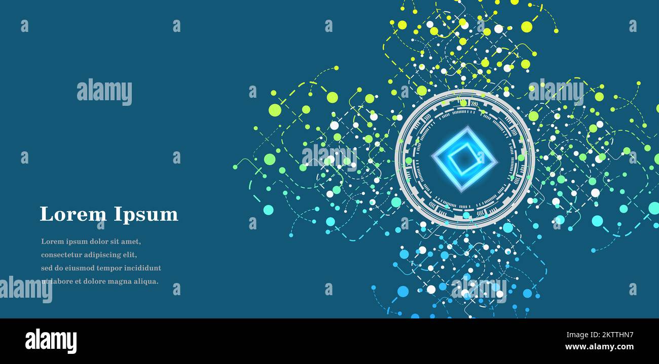 abstract blue yellow round, ai artificial intelligence, geometric ...