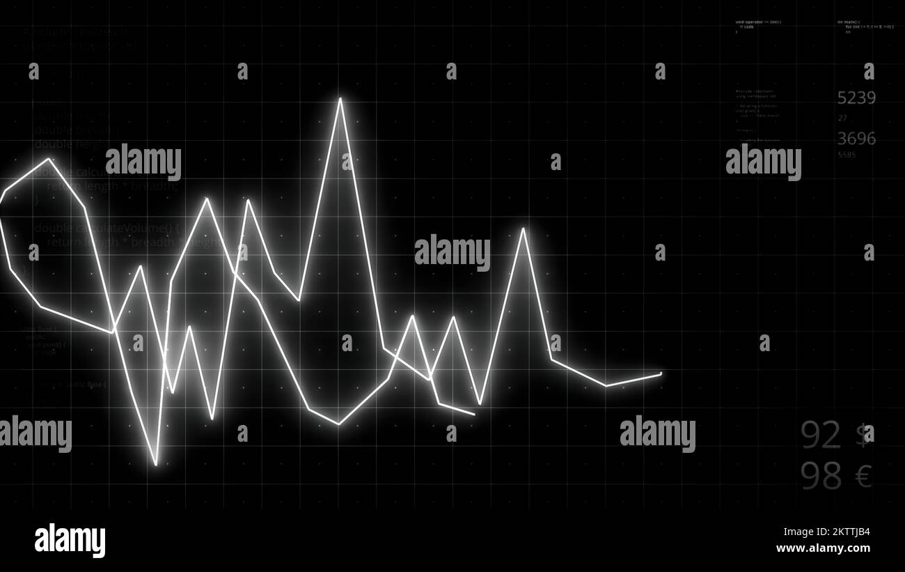 Monochrome charts showing financial crisis, economy collapse. Motion ...