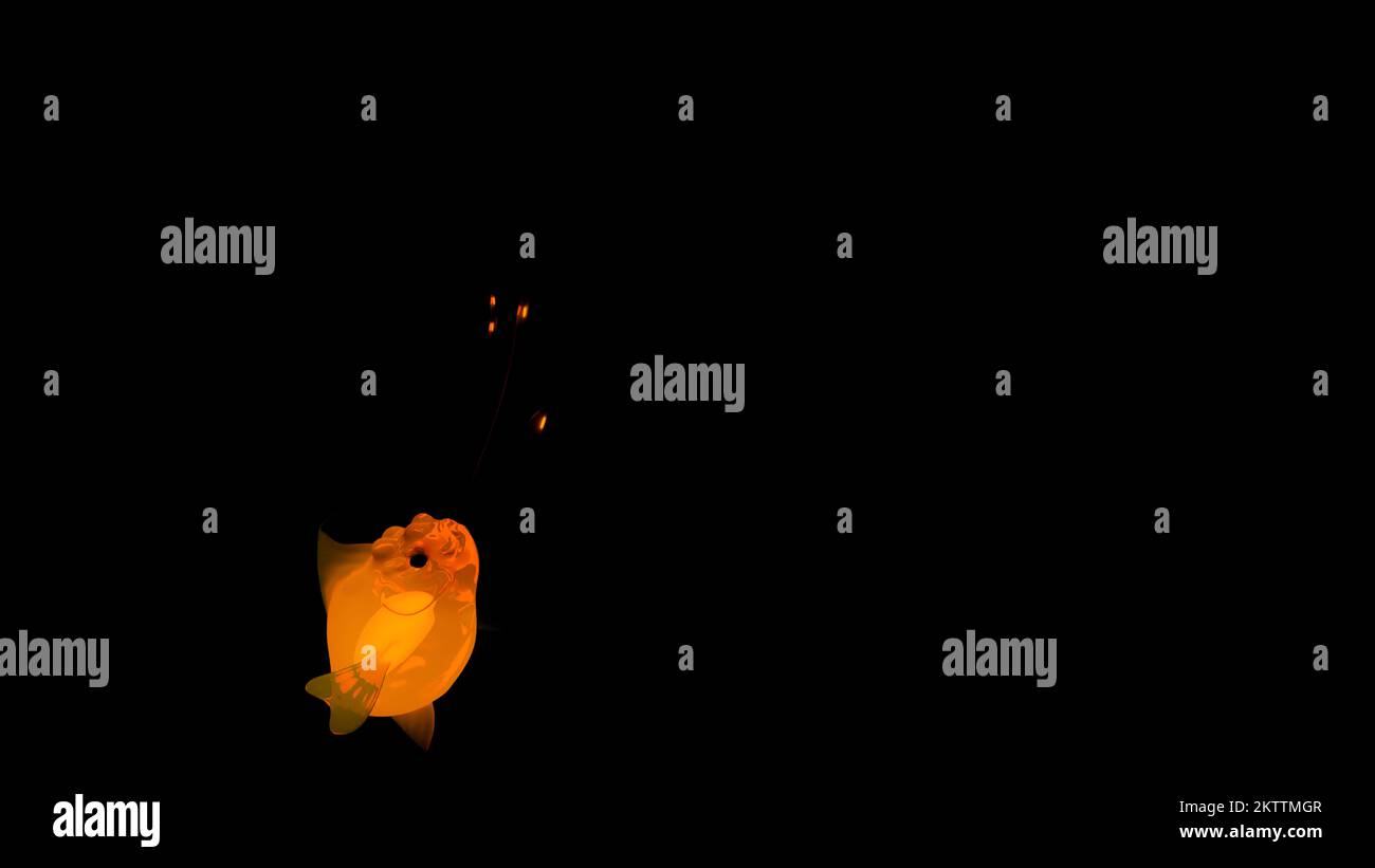 Black background with illuminated yellow and orange neon colors ...