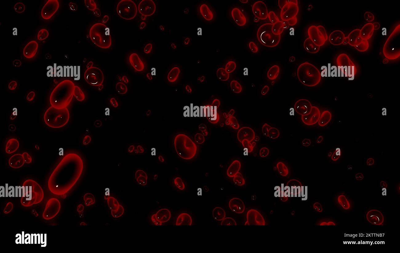 Moving 3d blood cells. Motion. Animation of biological cells in ...
