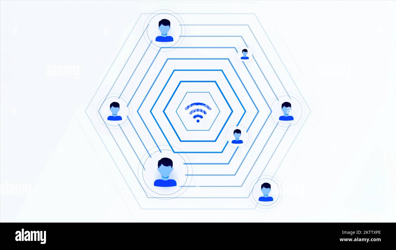 Animation connected user icons data hi-res stock photography and images ...