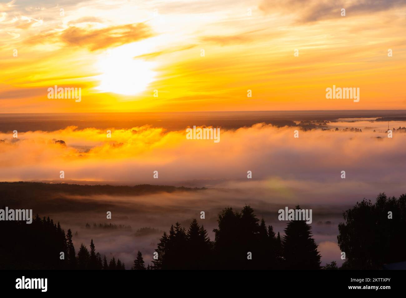 Sun rise time in the north part of Russia Stock Photo - Alamy