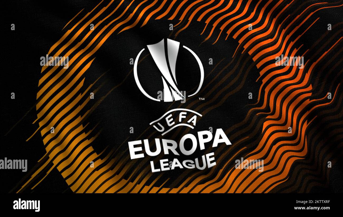 Abstract UEFA Europa League annual football club competition flag ...