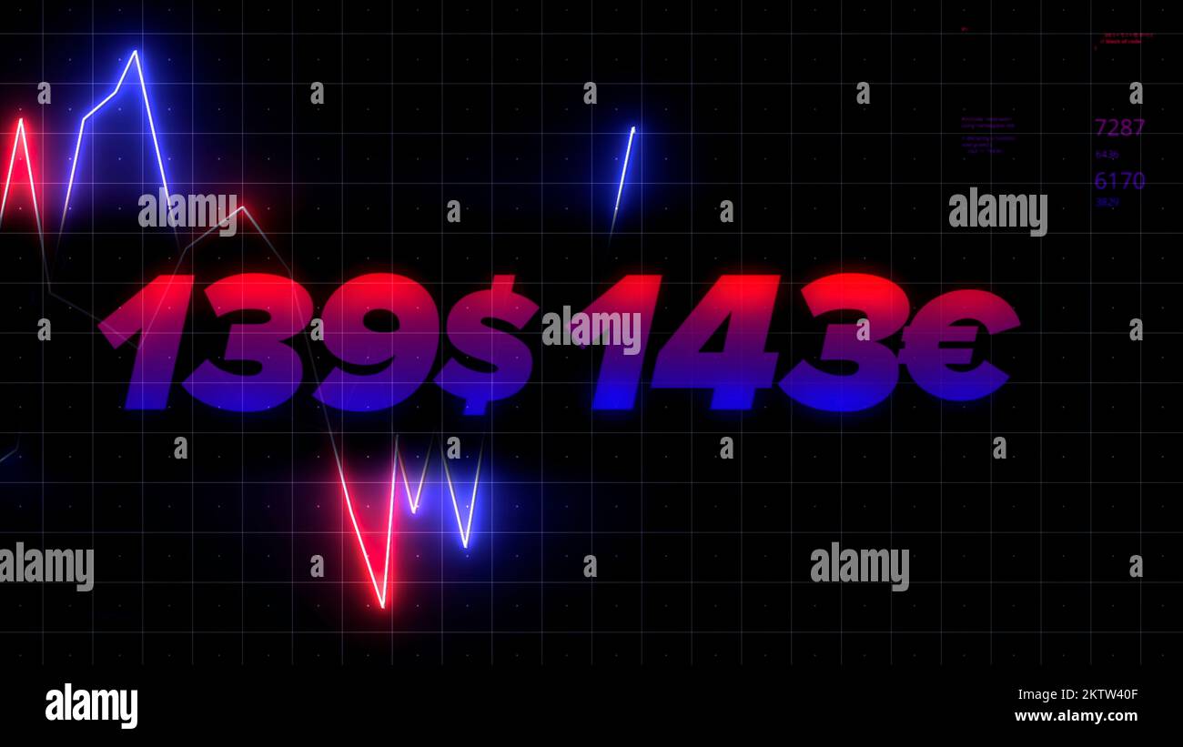 A bright graph . Motion . Bright neon animated graphics on which the ...