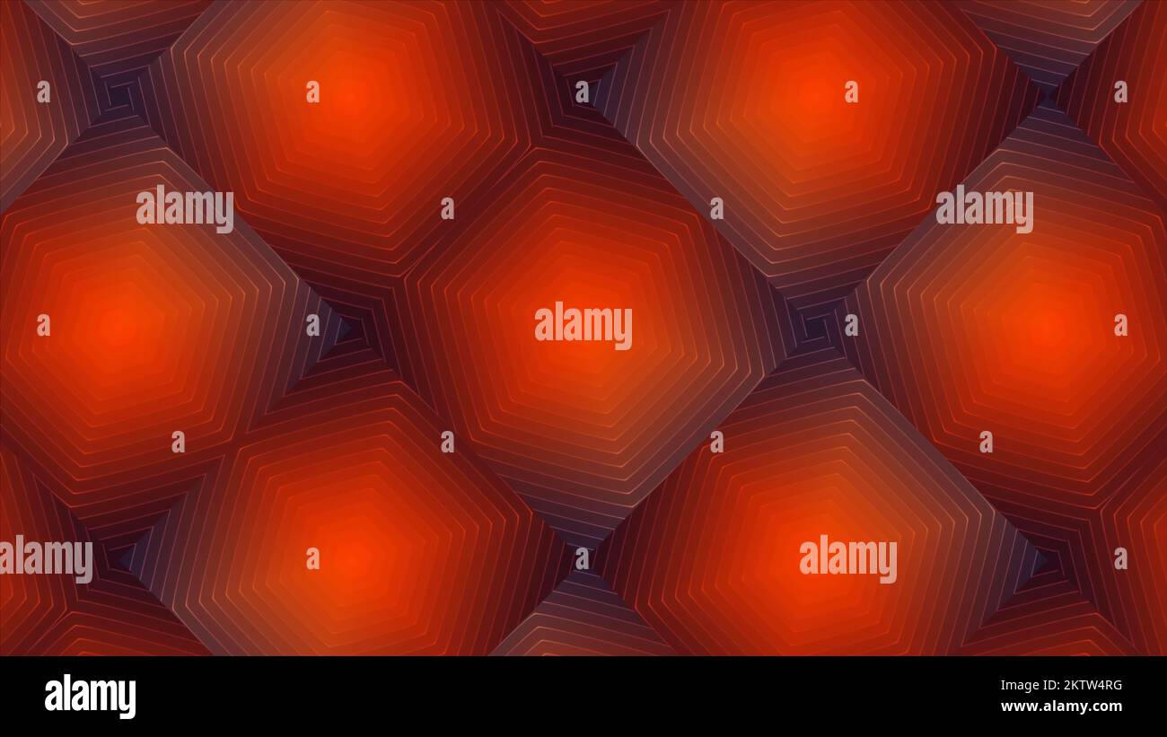 Bright red background. Motion.Large squares that hypnotize in animation ...