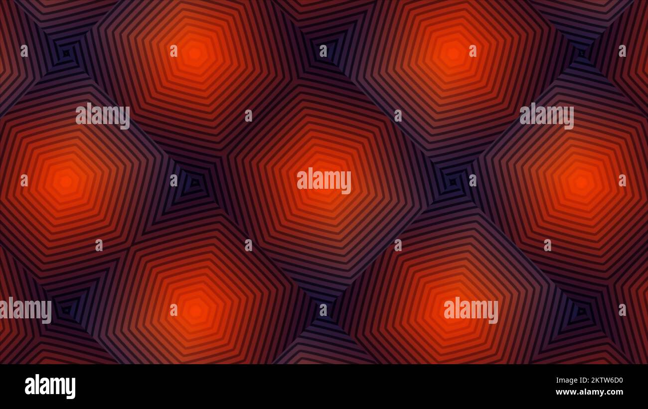 Bright red background. Motion.Large squares that hypnotize in animation ...