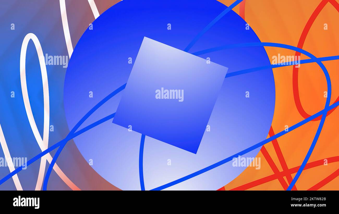 Colorful animation with moving curves and geometric shapes. Motion ...