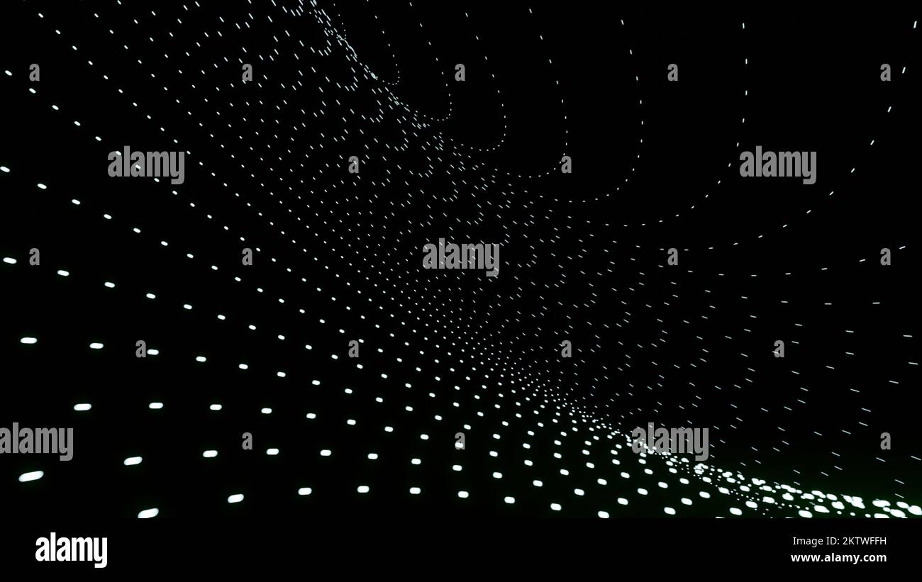 Abstract Animation With Linear Flows From Points In Space Design Curved Abstract Flow Of Dots