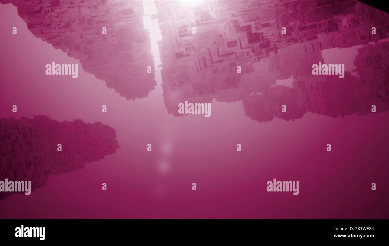 Pink and blue background. Motion.A large depth of outgoing water and ...