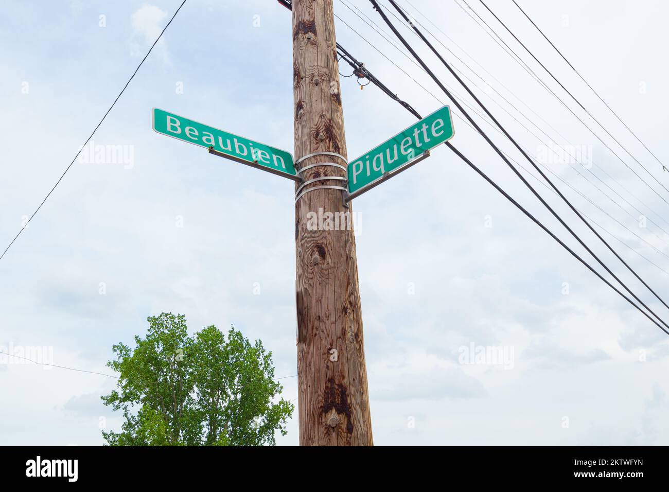 Street signs at Beaubien Boulevard and Piquette Street in the Piquette ...
