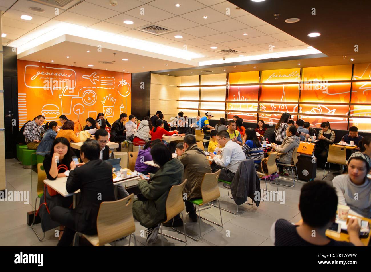 Kfc restaurant fast food inside interior hi-res stock photography and ...