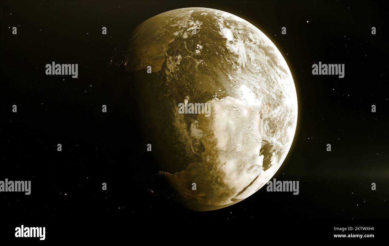 Beautiful animation with a view of the moon. Motion . A bright rotating ...