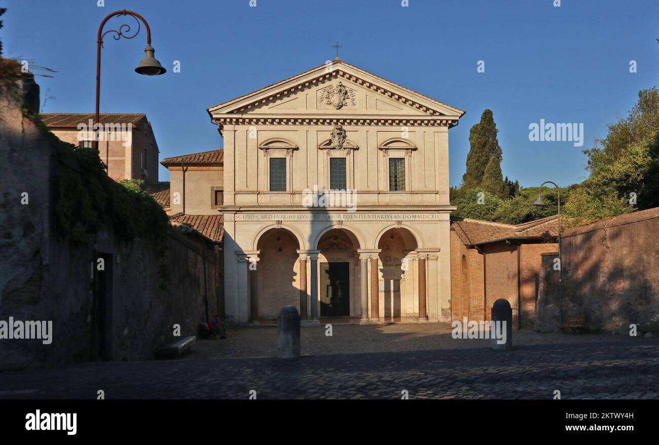 Rome.San Sebastiano fuori le mura, façade (1612) by Flaminio Ponzio ...
