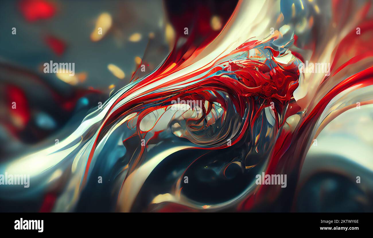 Abstract crimson and red paint splatter background. Fluid shapes ...