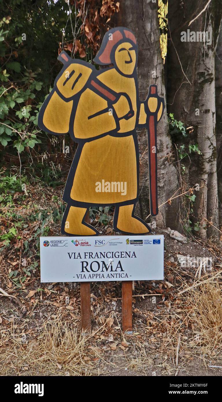 Rome,Appian Way.The signs on the Francigena Stock Photo - Alamy