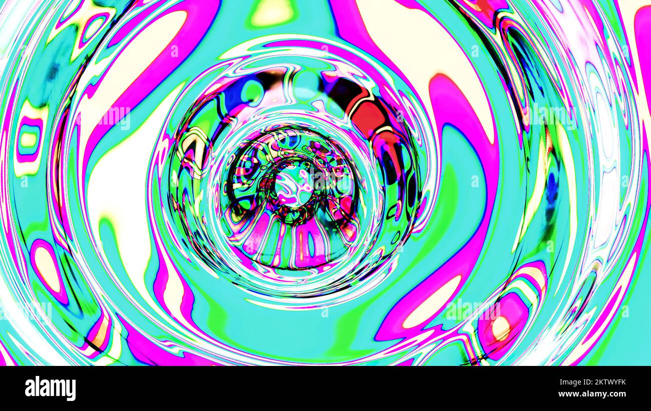 Psychedelic colors in liquid with wave drops. Design. Psychedelic 3d ...