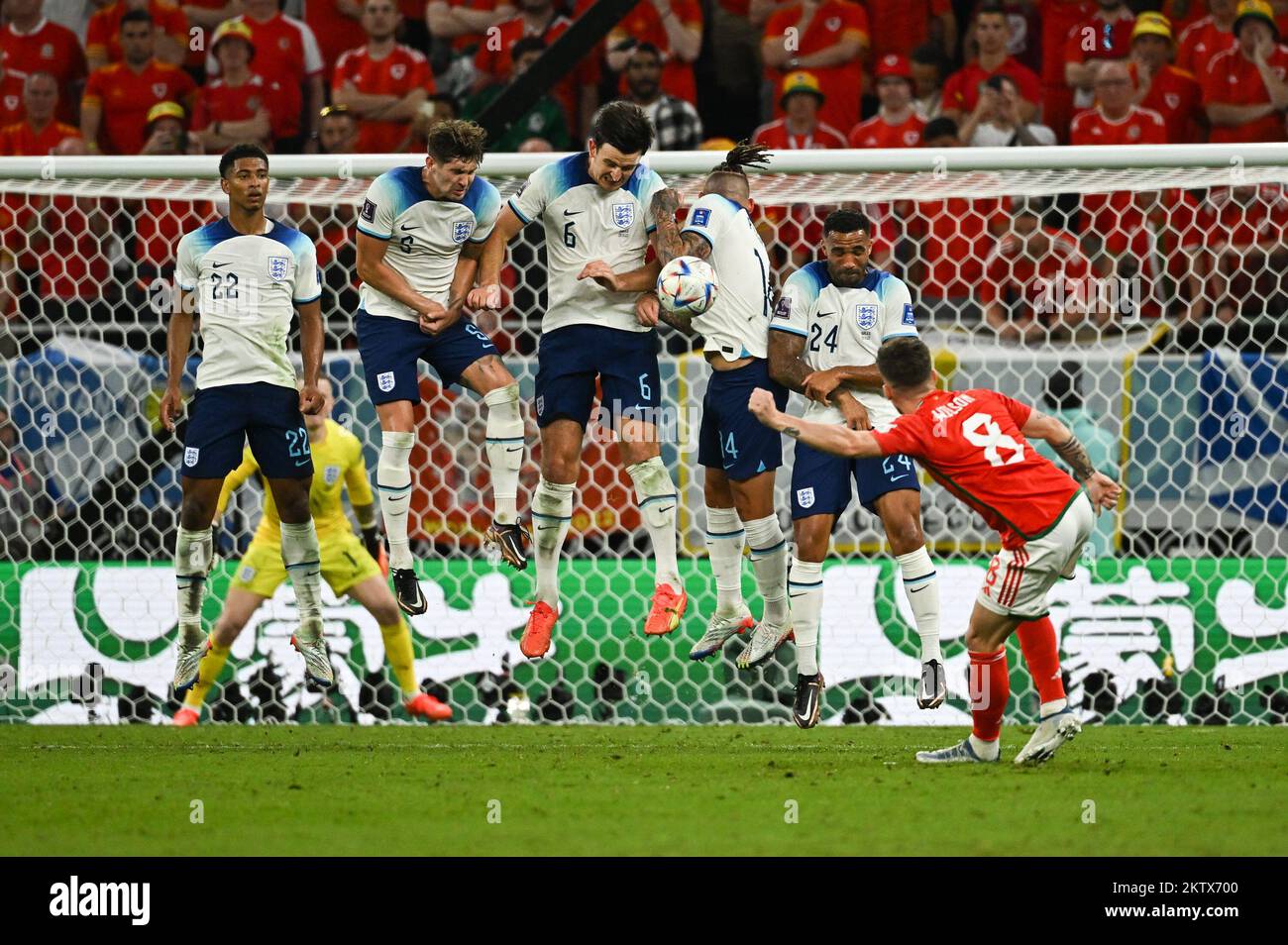 Team England during Wales v England match of the Fifa World Cup Qatar ...