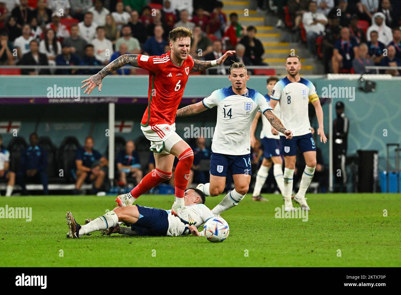 Joe Rodon of Wales during Wales v England match of the Fifa World Cup ...