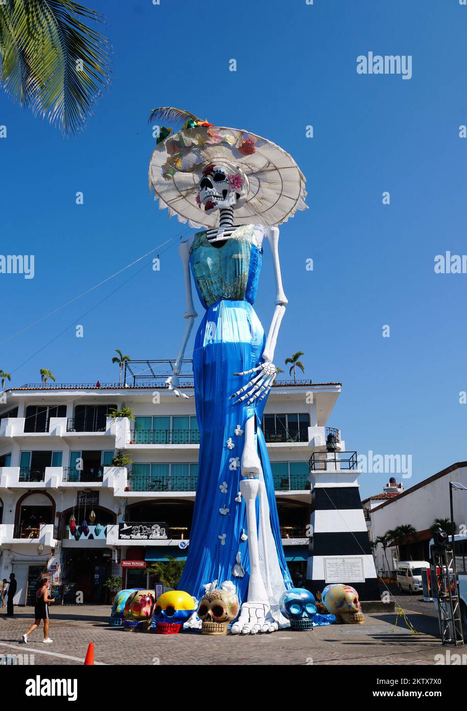 Puerto Vallarta, Mexico - November 9, 2022 - The tall blue shrine in ...