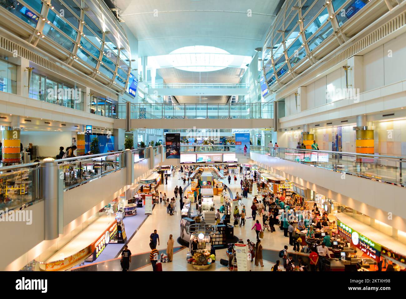 DUBAI, UAE - APRIL 18, 2014: airport interior. Dubai International ...