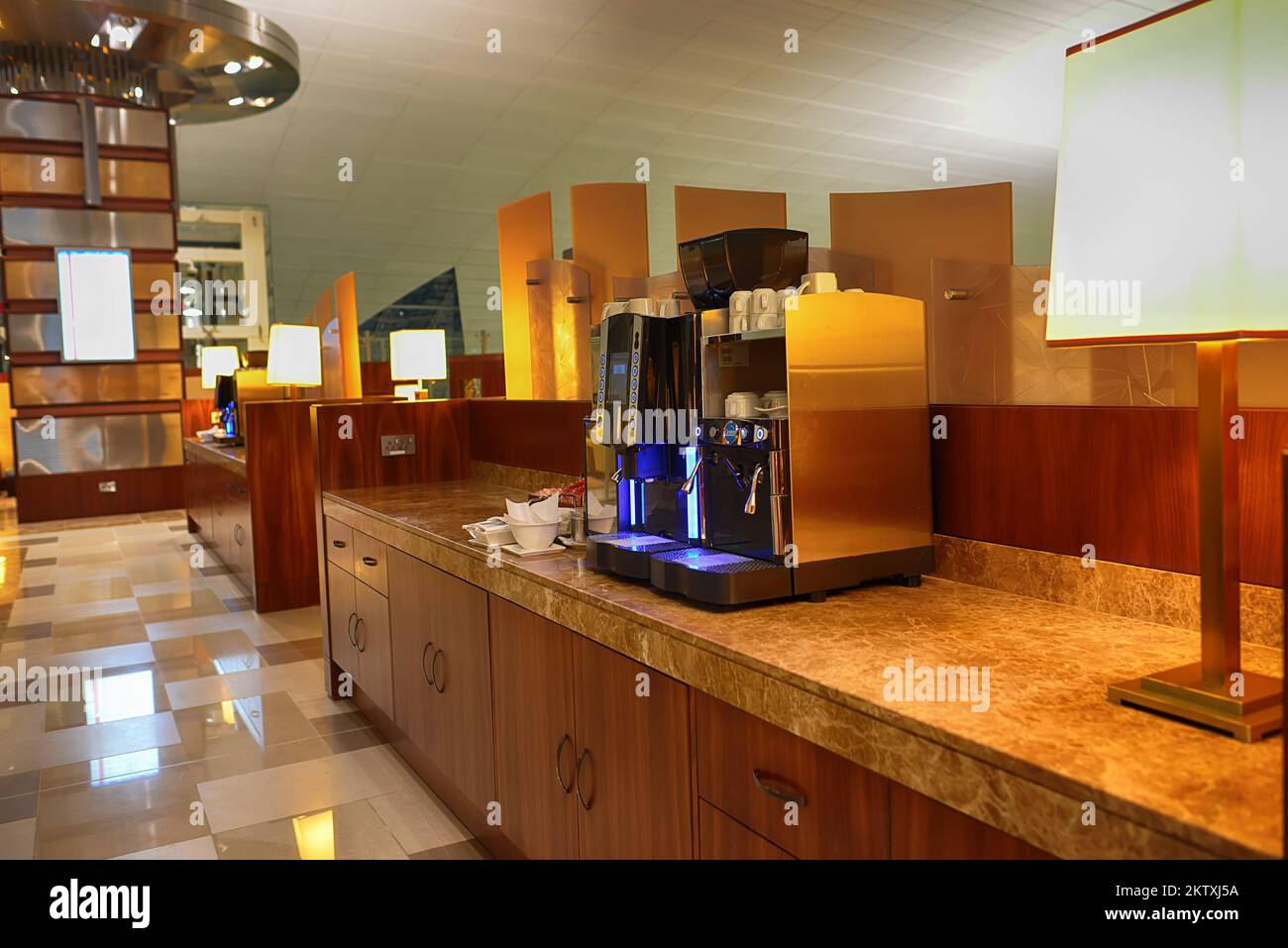 DUBAI, UAE - APRIL 18, 2014: airport interior. Dubai International ...