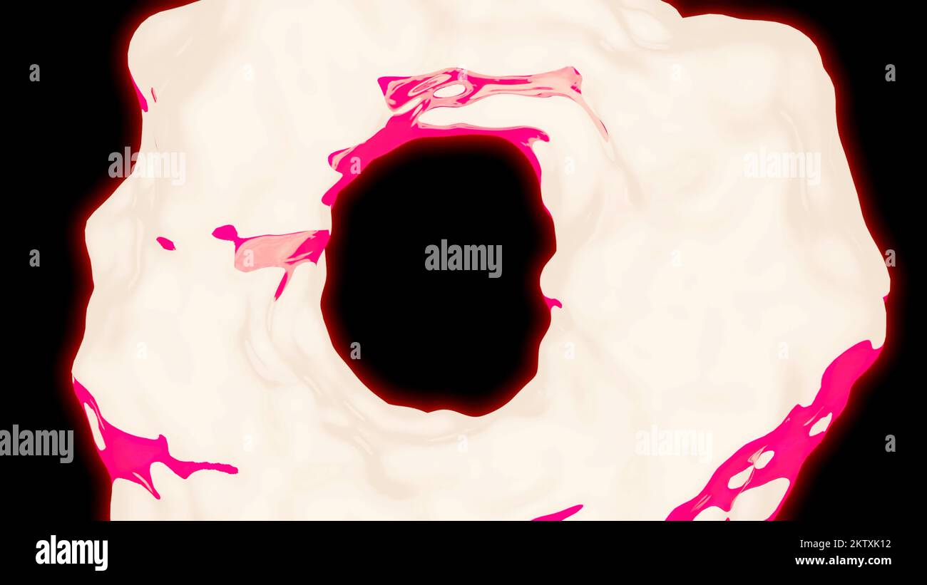 Abstract fluid figure in bright holographic colors gradients. Design ...