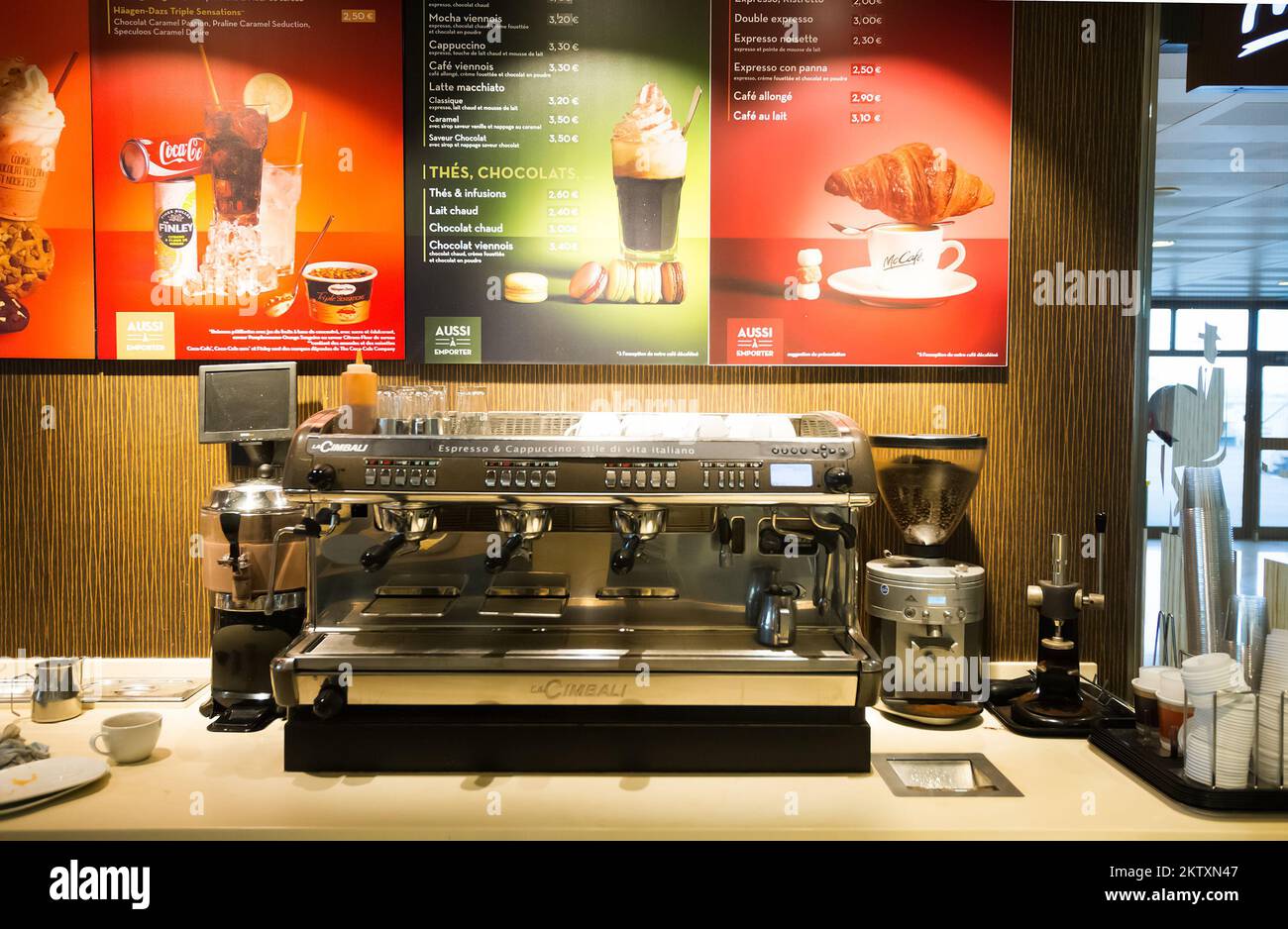 PARIS - SEPTEMBER 04: McDonald's interior in Orly Airport on September ...