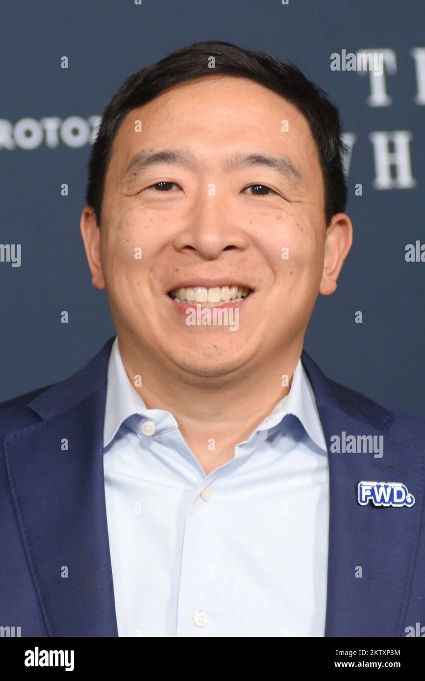 New York, NY, on November 29, 2022. Andrew Yang attends 'The Whale ...