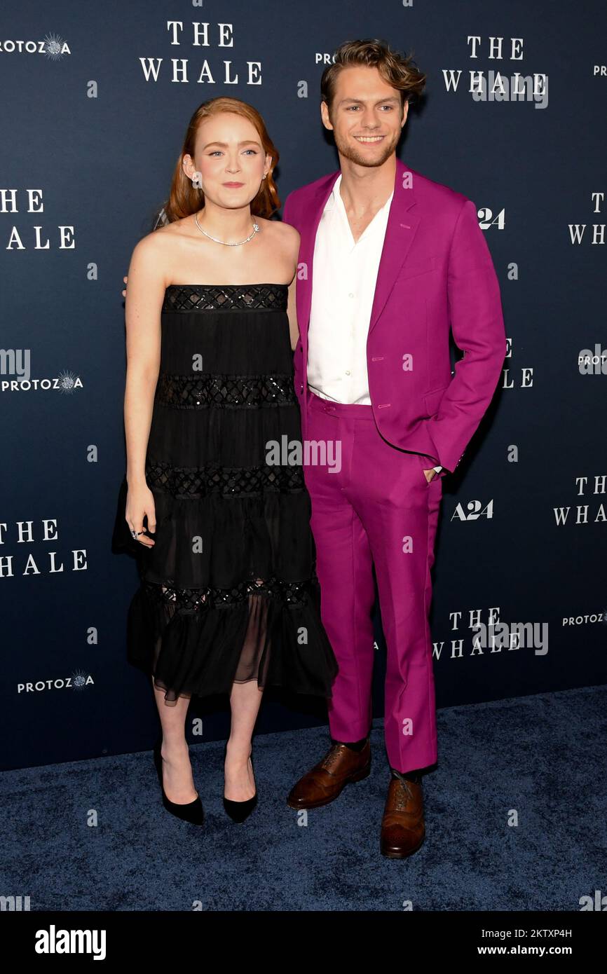 New York, NY, on November 29, 2022. Sadie Sink and Ty Simpkins attend ...