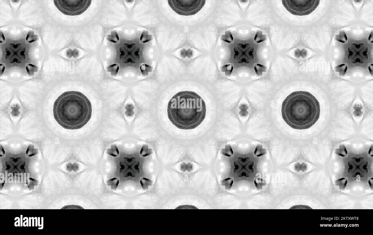 Kaleidoscope sequence mandala pattern. Motion. Abstract monochrome ...