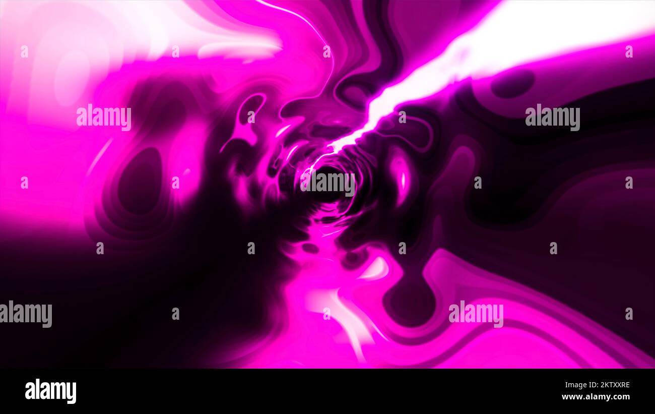 Abstract 3D art space exploration through colorful wormhole vortex ...