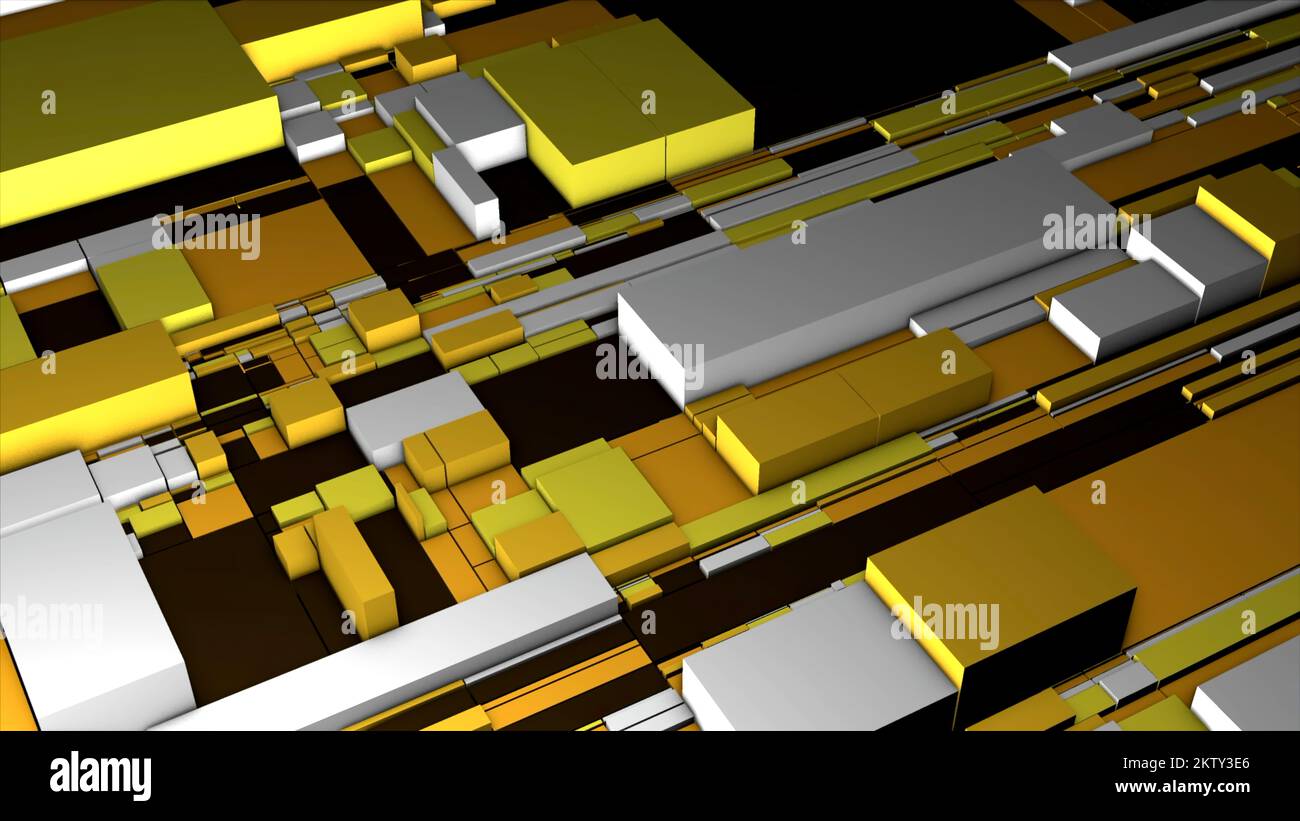 Expanding surface with colorful blocks of different size. Motion ...